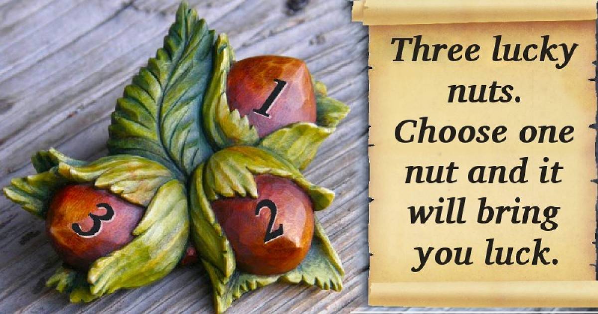 Three lucky nuts. Choose one nut and it will bring you luck. | Funmix.eu